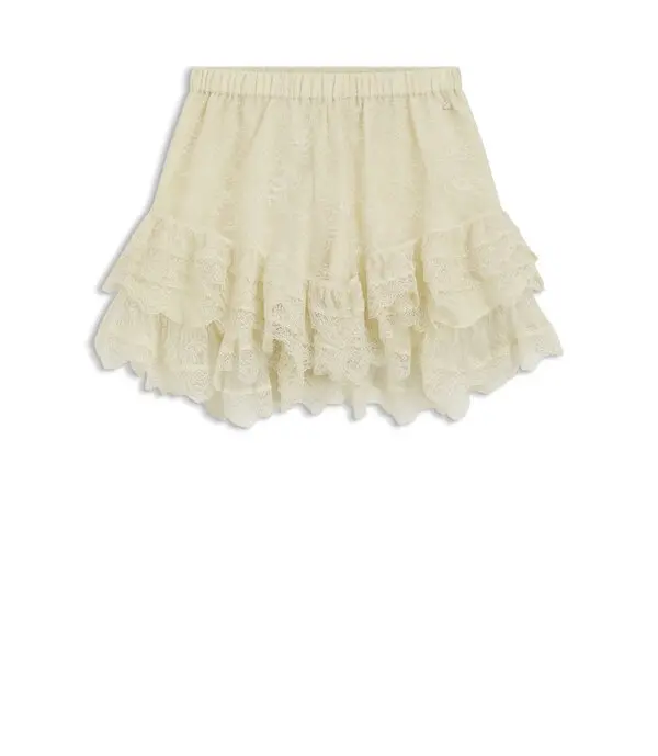 BOSS Mini Skort In Ruffled Lace - Light Yellow