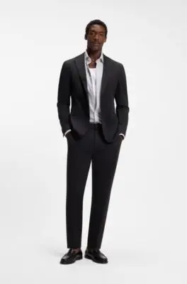 BOSS Tapered-fit Cotton-blend Jersey Pants