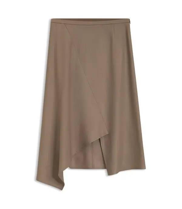 BOSS A-line Skirt With Asymmetrical Hem - Brown