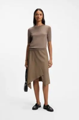BOSS A-line Skirt With Asymmetrical Hem