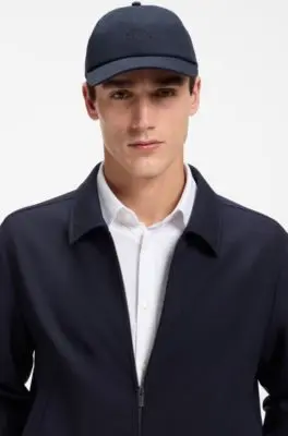 BOSS Cotton Twill Baseball Cap With Embroidered Logo - Dark Blue