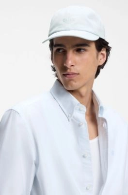 BOSS Cotton Twill Baseball Cap With Embroidered Logo - Light Blue