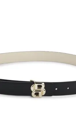 BOSS Reversible Italian Leather Belt With Double B Monogram Buckle