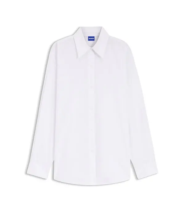 Hugo Oversized Blouse With Burnout Heart Print
