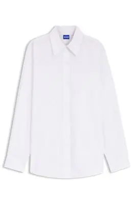Hugo Oversized Blouse With Burnout Heart Print