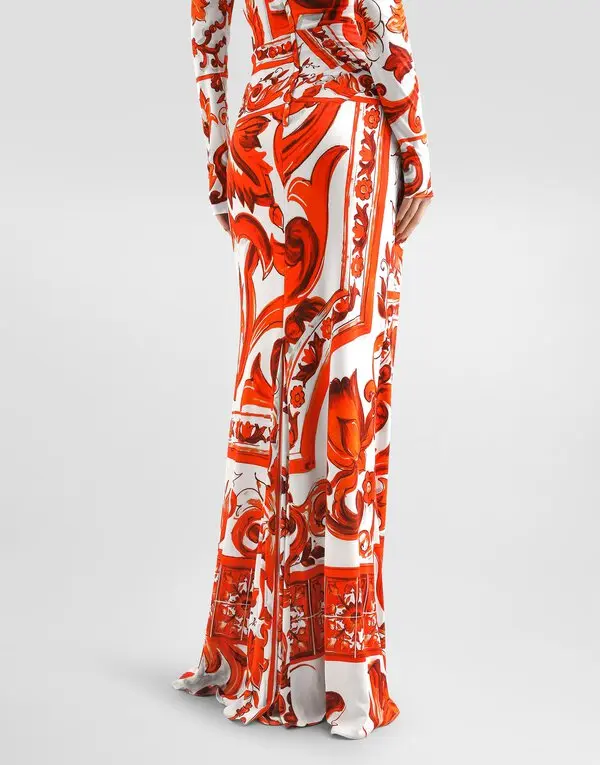 Dolce & Gabbana Majolica-print Organzine Long Dress
