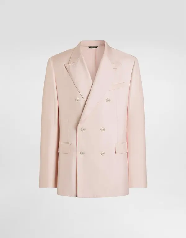 Dolce & Gabbana Sicilia Light Double-breasted Silk Twill Jacket - Pink