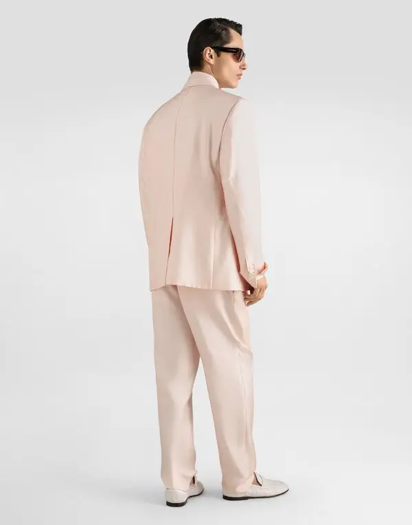 Dolce & Gabbana Sicilia Light Double-breasted Silk Twill Jacket - Pink