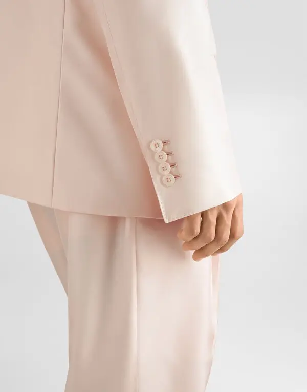 Dolce & Gabbana Sicilia Light Double-breasted Silk Twill Jacket - Pink