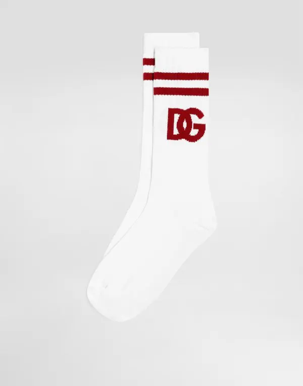 Dolce & Gabbana Dg Logo Jacquard Ribbed Socks - Multicolor