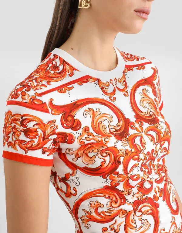 Dolce & Gabbana Majolica-print Jersey T-shirt