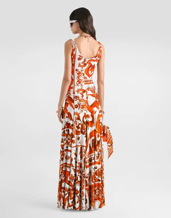 Dolce & Gabbana Majolica-print Organzine Maxi Dress