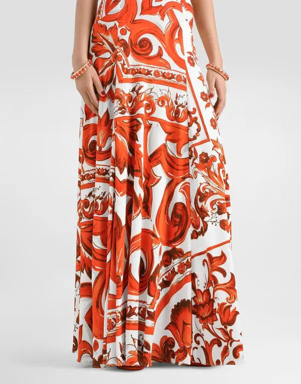 Dolce & Gabbana Majolica-print Organzine Maxi Dress