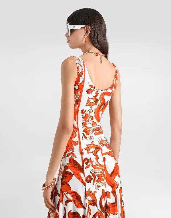 Dolce & Gabbana Majolica-print Organzine Maxi Dress