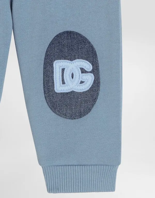 Dolce & Gabbana Fleece Trousers With Leopard Print And Dg Patch