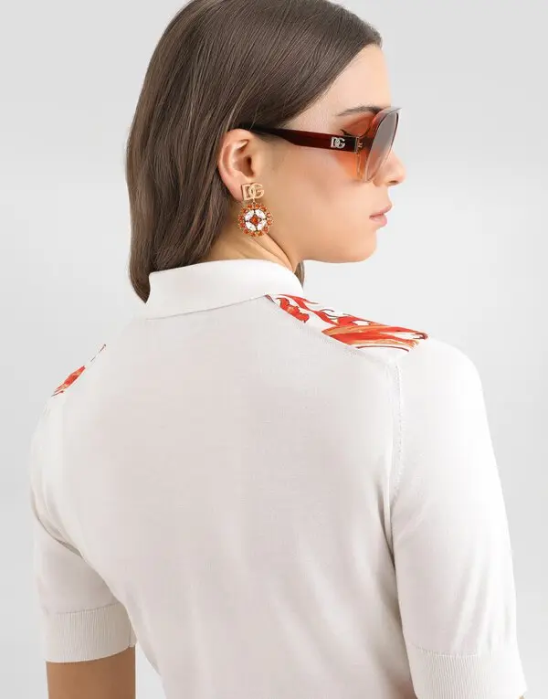 Dolce & Gabbana Majolica-print Silk And Twill Polo
