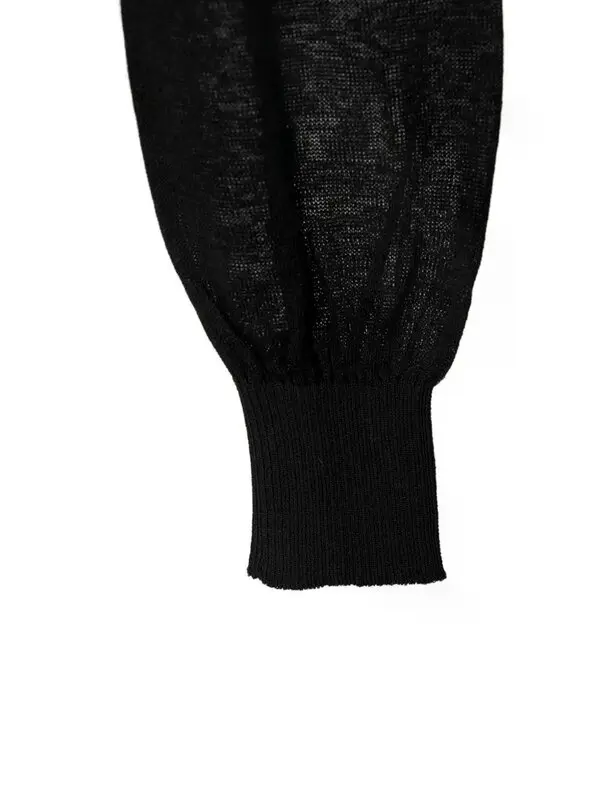 PUSHBUTTON Buttoned Sweater With Pleated Bib