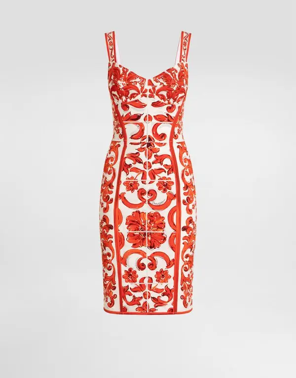 Dolce & Gabbana Majolica Print Charmeuse Mini Dress