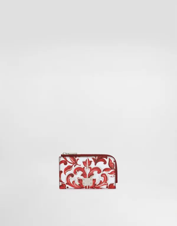Dolce & Gabbana Majolica-print Calfskin Card Holder - Multicolor