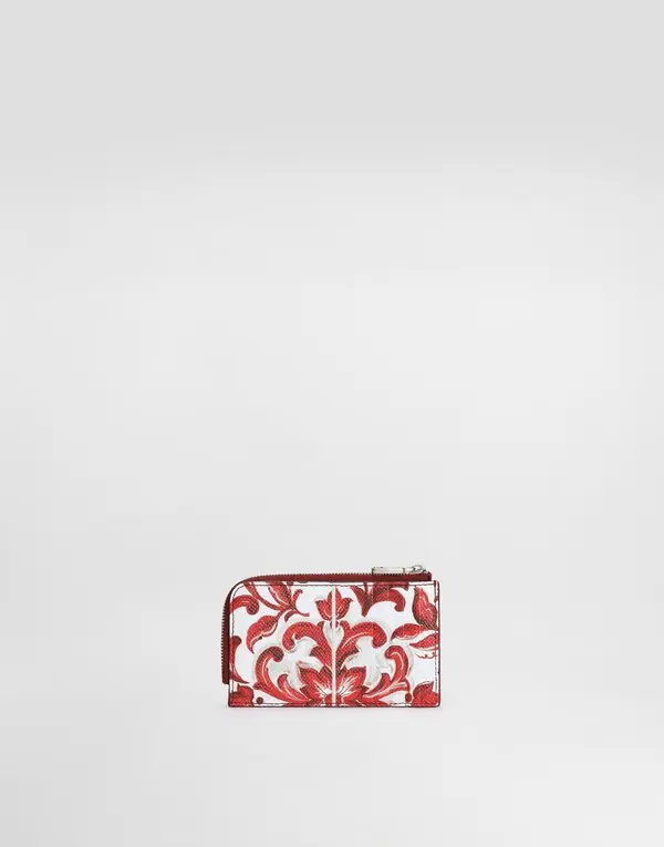 Dolce & Gabbana Majolica-print Calfskin Card Holder