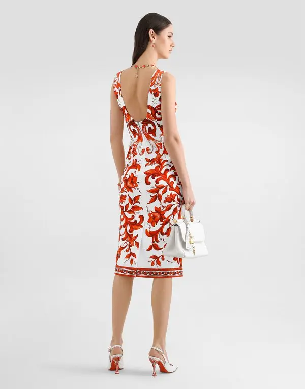Dolce & Gabbana Majolica-print Charmeuse Dress