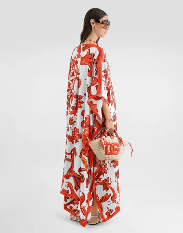 Dolce & Gabbana Majolica-print Twill Kaftan Dress