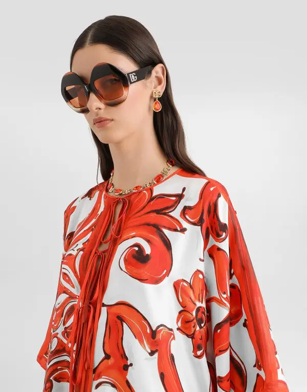 Dolce & Gabbana Majolica-print Twill Kaftan Dress