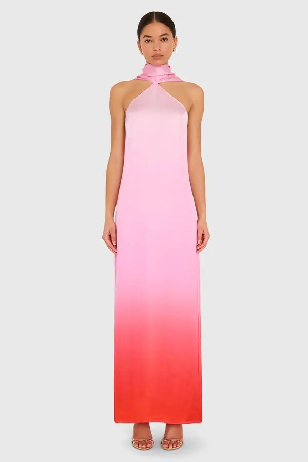 Amanda Uprichard Ashton Maxi Gown - Pink Combo