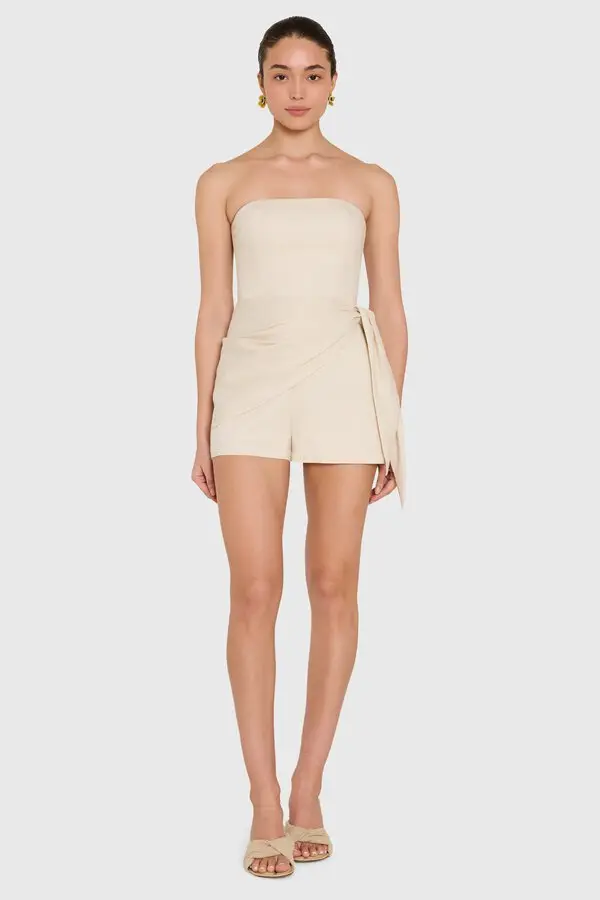 Amanda Uprichard Revan Strapless Romper - Natural