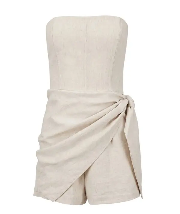 Amanda Uprichard Revan Strapless Romper - Natural