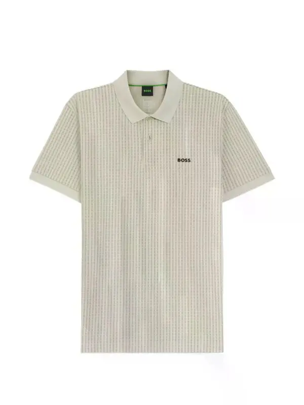 BOSS Geometric-pattern Polo Shirt - Neutrals
