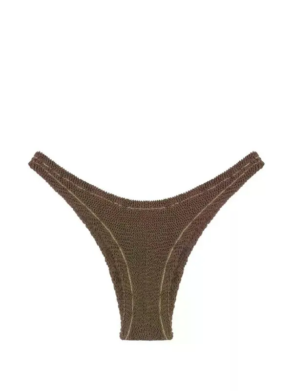 REINA OLGA Ginny Crinkled Bikini Bottoms - Brown