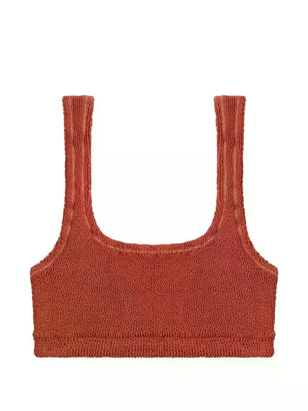 REINA OLGA Ginny Smocked Bikini Top - Orange