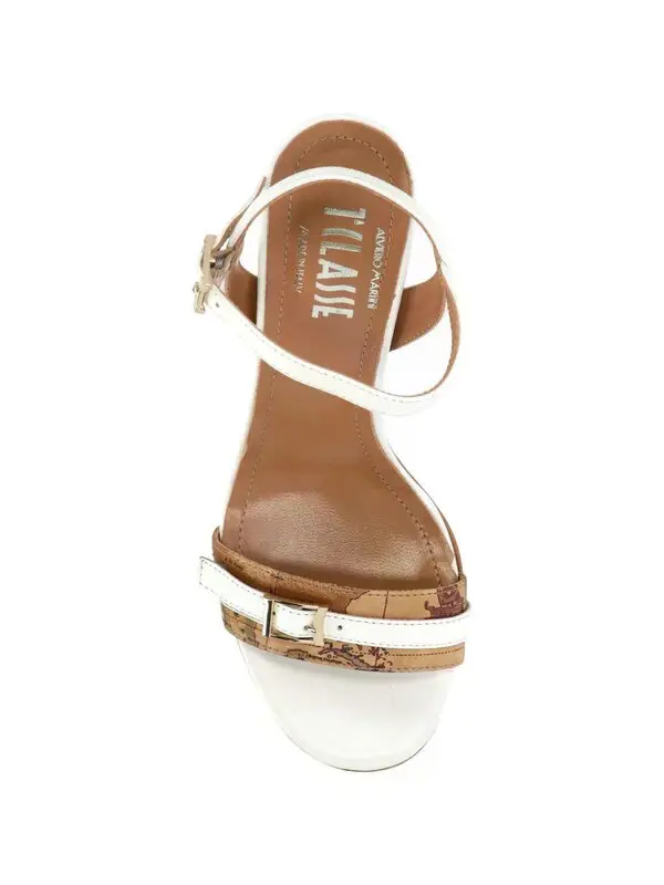 ALVIERO MARTINI 1° CLASSE Geo Map Print Buckle Sandals