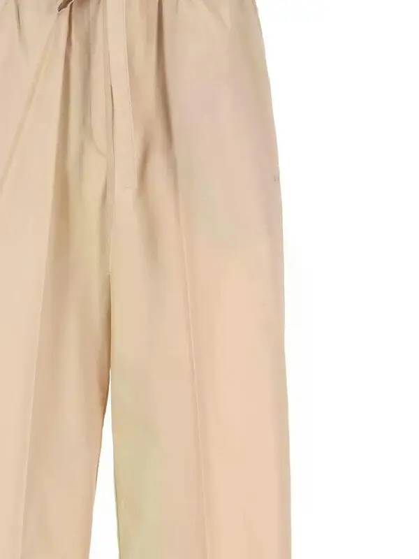 EMMA E GAIA Sand Beige Cotton Drawstring Trousers