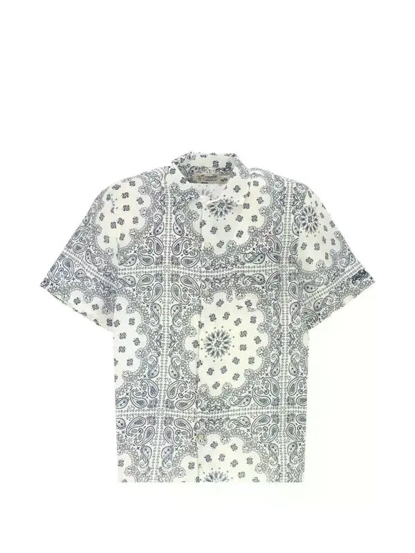 MC2 SAINT BARTH Bandana-print Linen Shirt - White