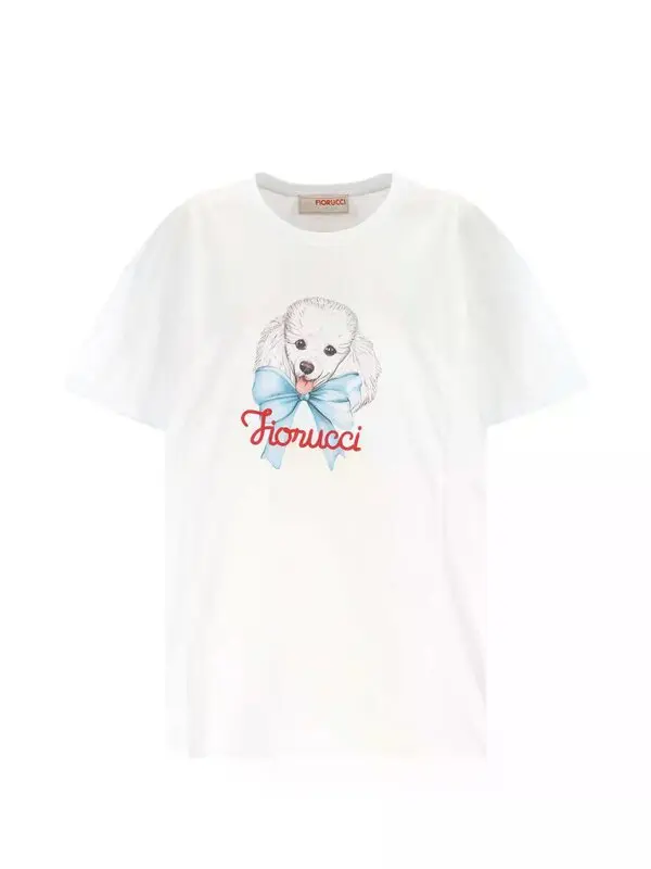 Fiorucci Graphic Print Cotton T-shirt Dress - White
