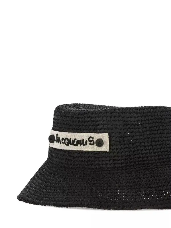 Jacquemus Woven Bucket Hat - Black