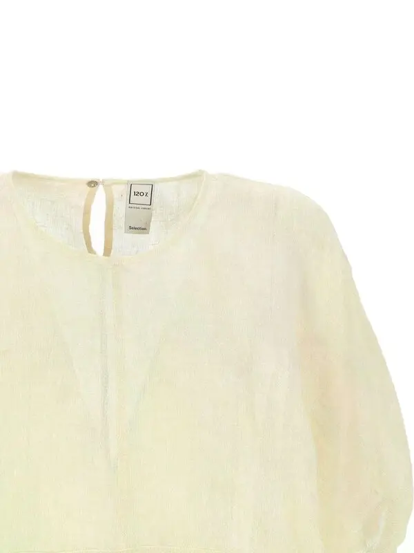 120% Lino Asymmetrical Hem Top With Tassel Detail