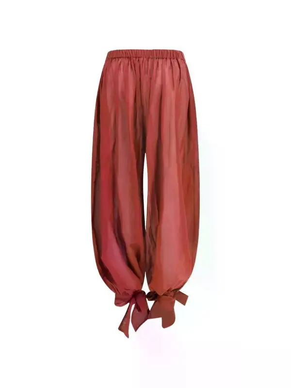 Andamane Bow-detail Elasticated-waistband Trousers - Red