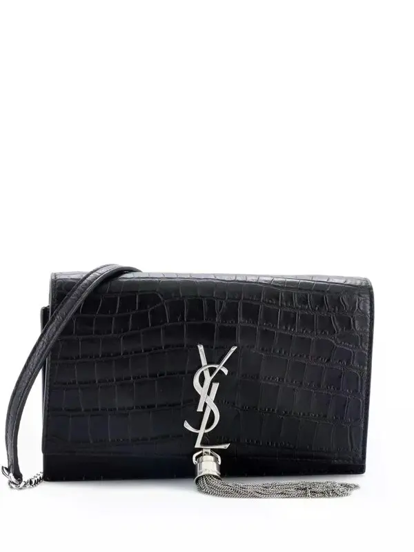 Saint Laurent Monogram Tassel Chain Wallet - Black