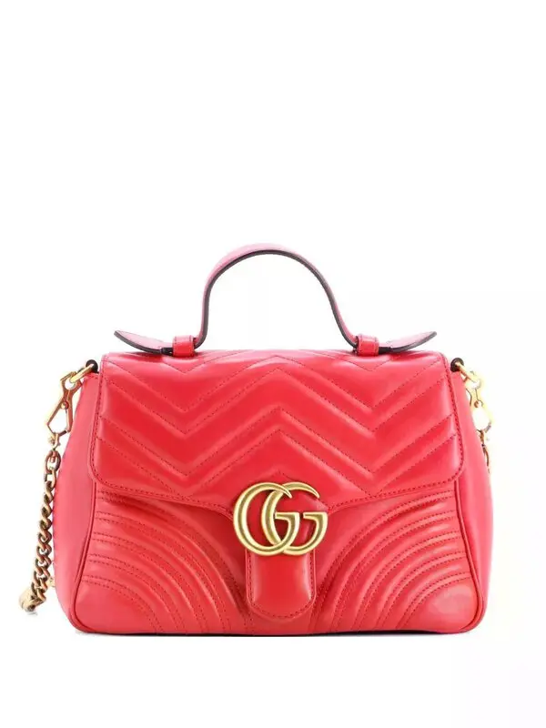 Gucci Matelassé Leather Small Satchel - Red