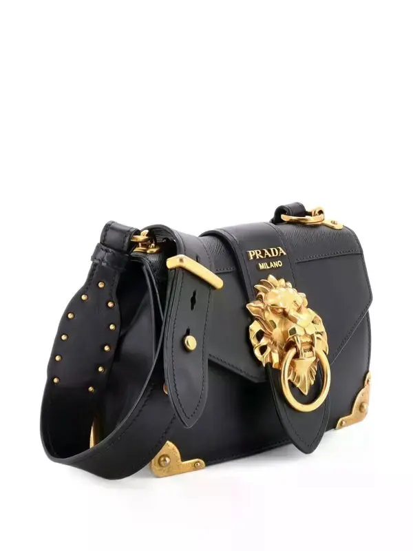 Prada Animalier Cahier Leather Small Crossbody Bag