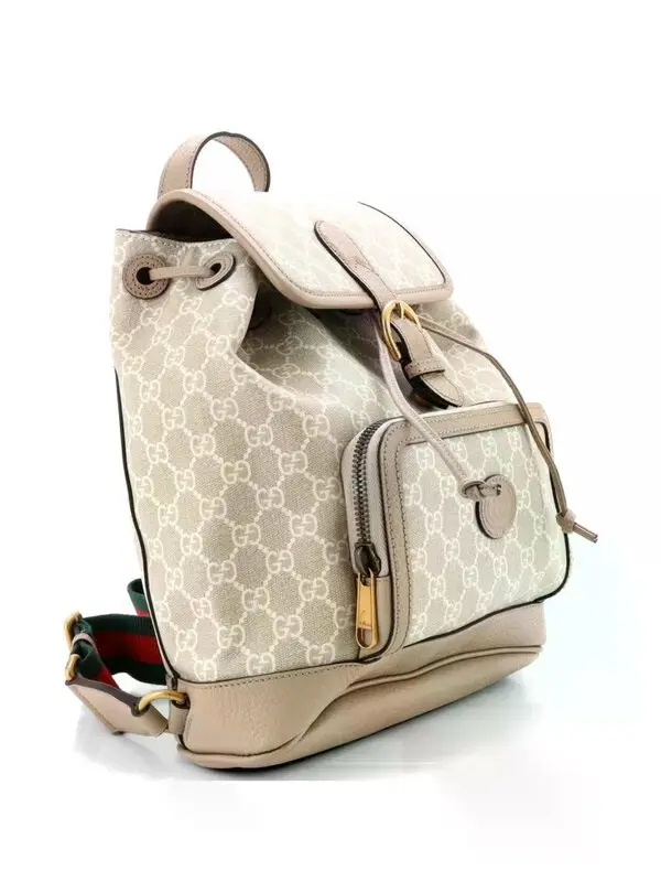 Gucci Interlocking G Patch Drawstring Flap Backpack