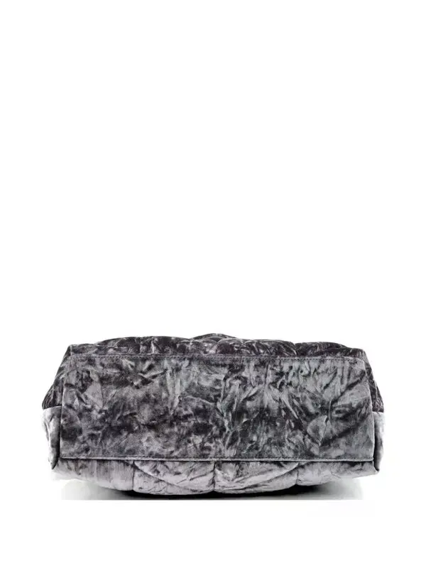 Saint Laurent Loulou Puffer Quilted Velvet Small Shoulder Bag - Grey
