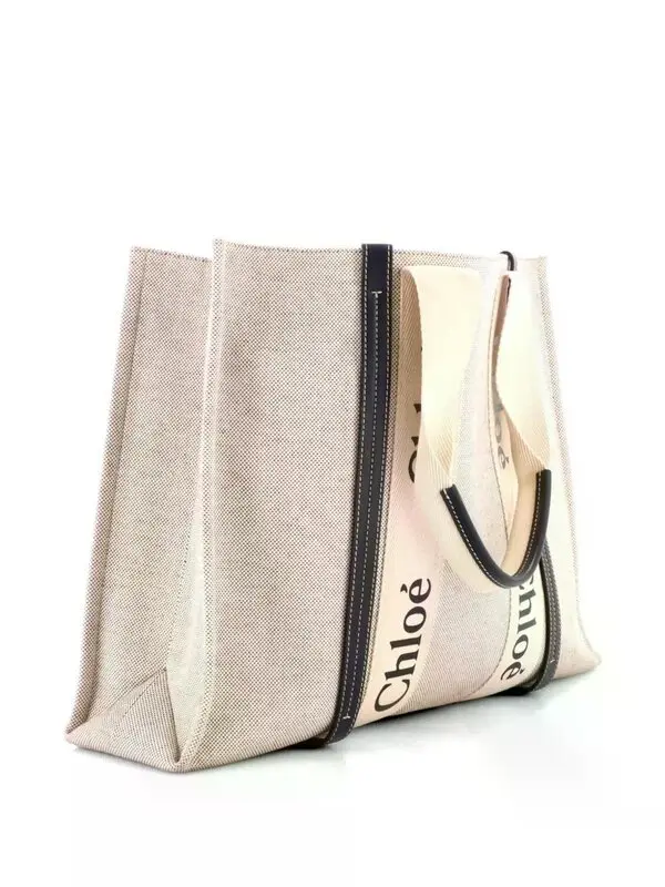 Chloé Woody Large Tote Bag - Neutrals