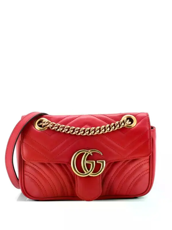 Gucci Matelassé Leather Small Crossbody Bag - Red