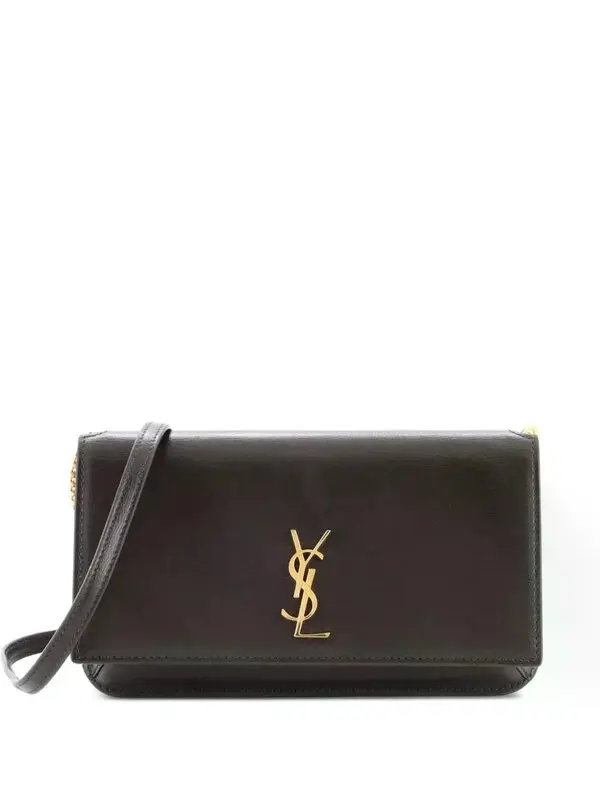 Saint Laurent Monogram Phone Holder Shoulder Bag - Brown