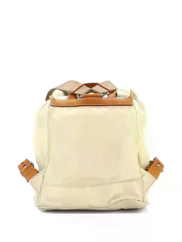 Prada Tessuto Double Pocket Backpack - Neutrals