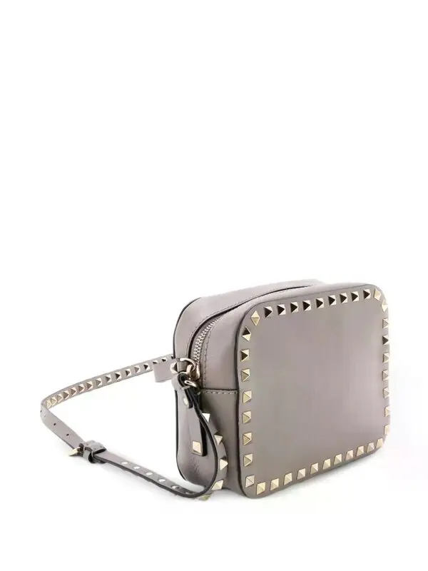 Valentino Garavani Rockstud Camera Leather Crossbody Bag - Grey